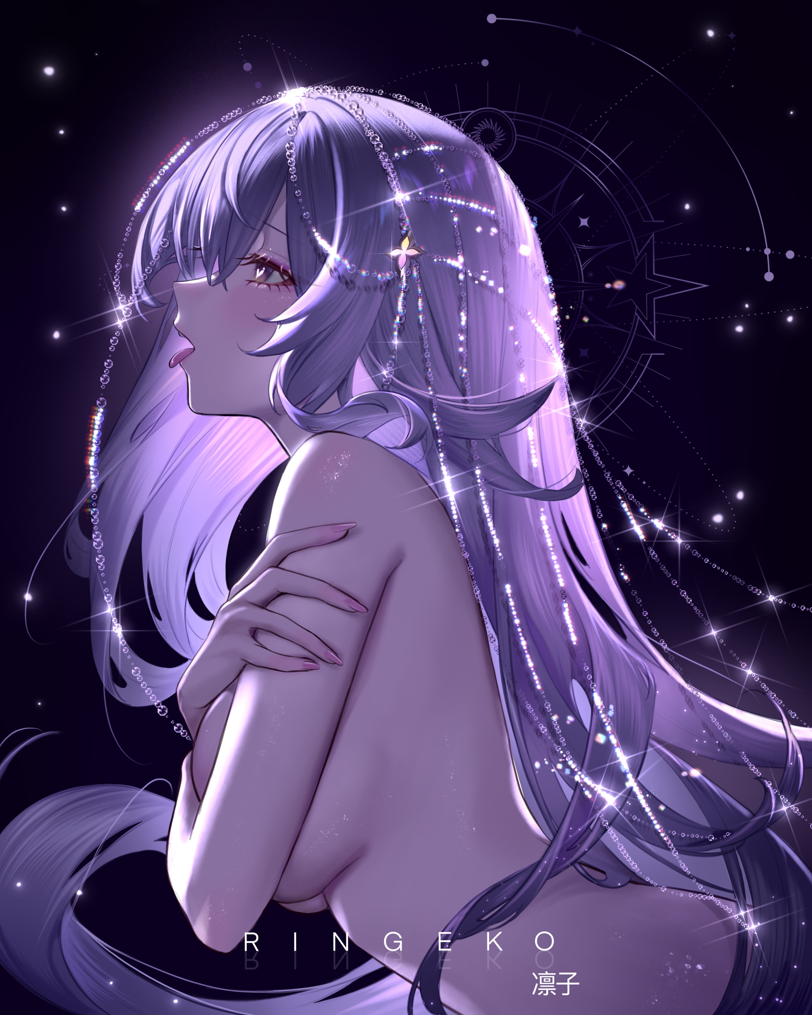 ringeko-chan honkai: star rail black swan (honkai: star rail) breast hold topless | #1223742 ...